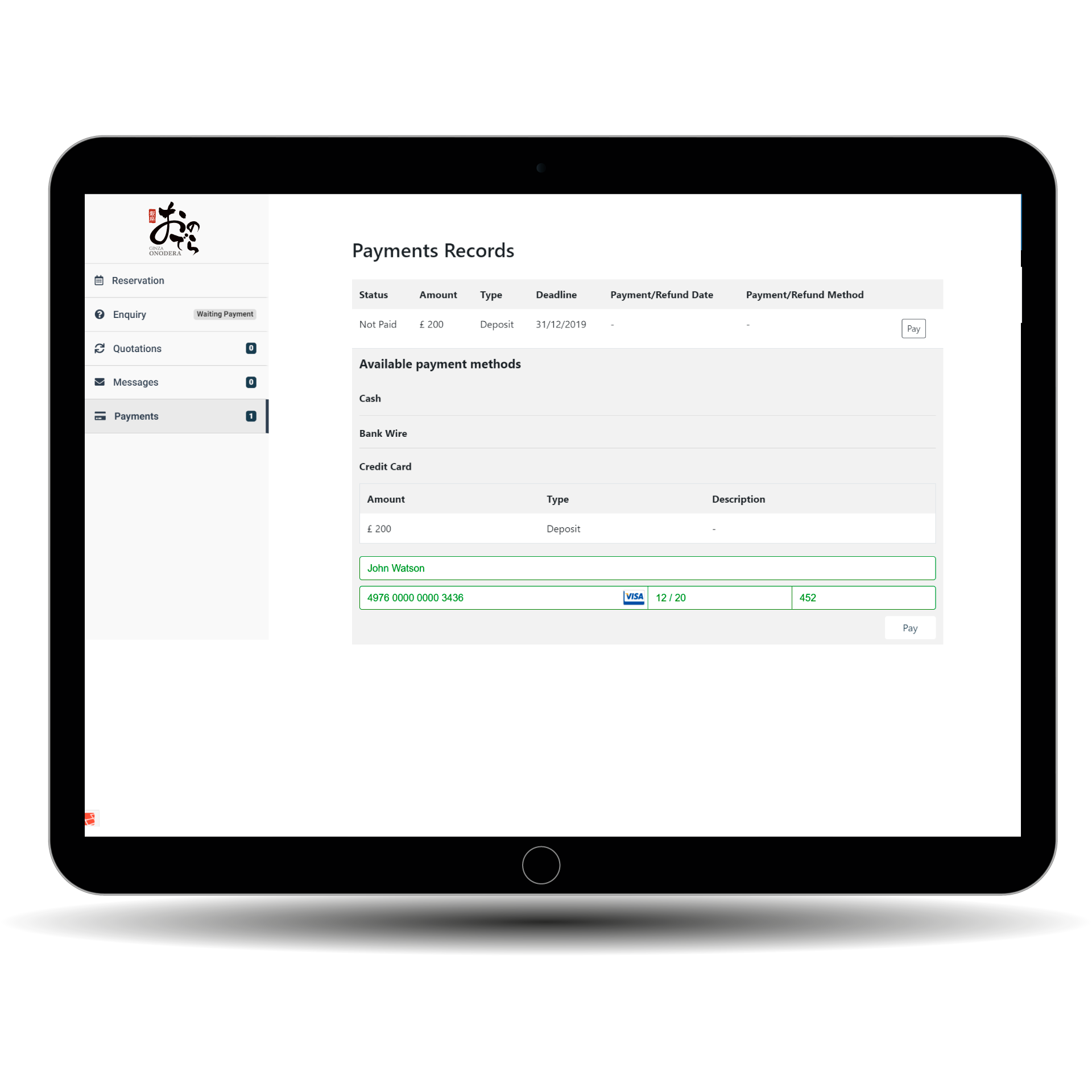 Paymentsense Booknbook Suite